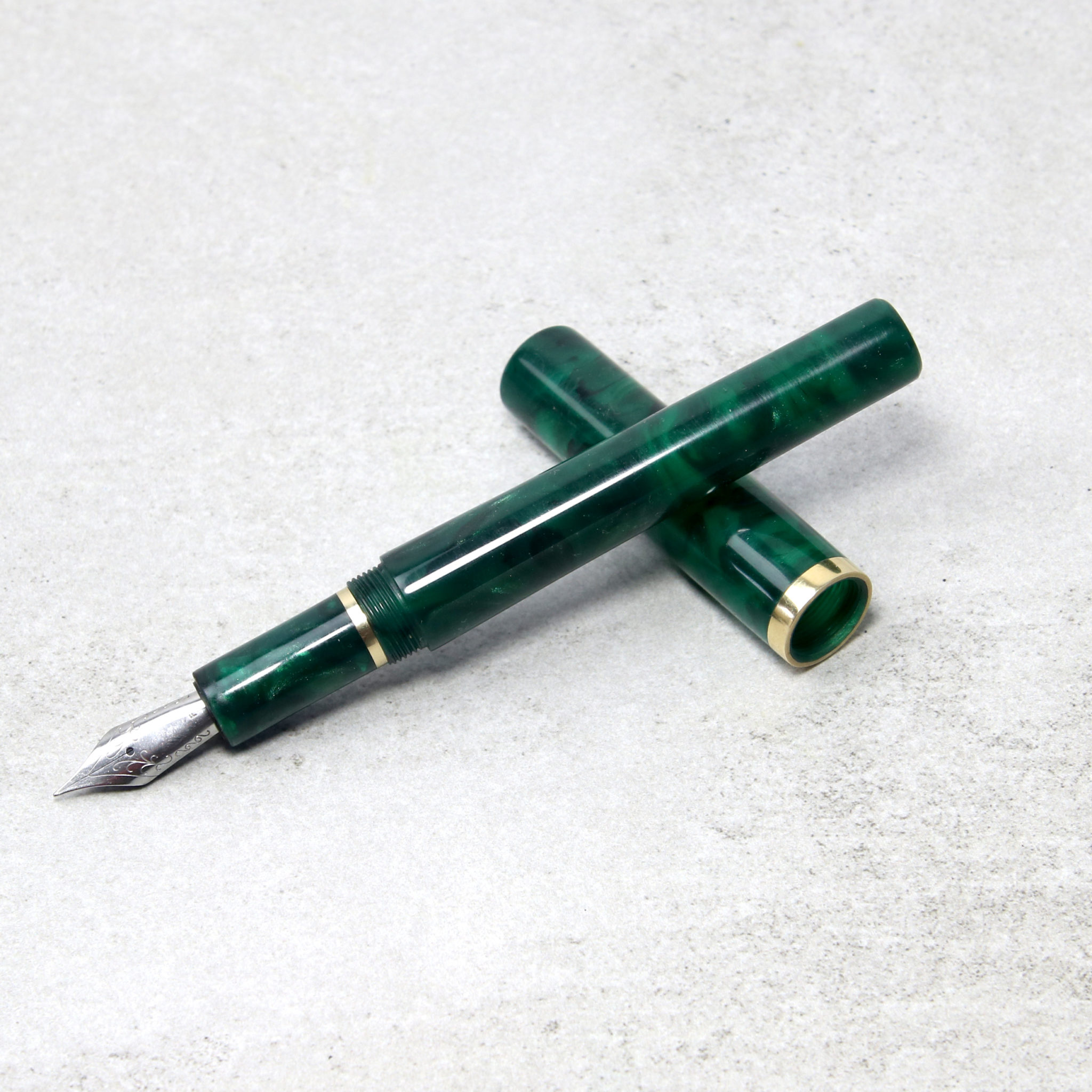 Emerald stone – SOLD | Calligraphy pen, custom pen, wood pen – AbleSnail